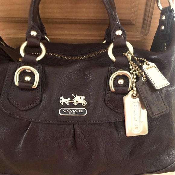 Coach | Bags | Authentic Coach Ashley Brown Leather Convertible Satchel ...